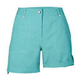 Shorts Killtec "KOS 2 WMN SHRTS", Damen, Gr. 42, Normalgr&ouml;&szlig;en, blau (aquablau), Obermaterial: 92% Polyester, 8% Elasthan, Hosen Shorts, Schnelltrocknende, wasserabweisende Shorts mit verstellbarer L&auml;nge