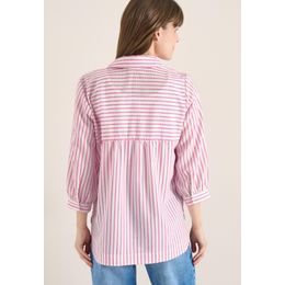 Cecil Damen Hemdblusebeetroot pink, Gr. XXL, gestreift, Web, Obermaterial: 65% Polyester, 35% Viskose, Blusen, mit Streifen Muster