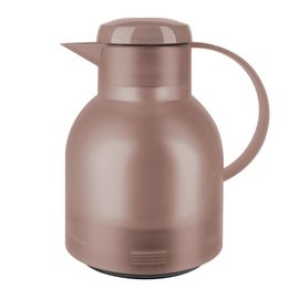Isolierkanne Emsa "Samba", beige (taupe transluzent (braun)), B:14,5cm H:21,7cm, Glas, Kunststoff, Kannen, Isolierkanne, zeitloses Design, einfacher Knopfdruck, 24h kalt, 12h warm