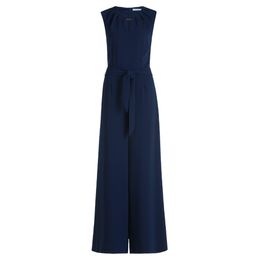 BETTY & CO Jumpsuit BETTY & CO "Jumpsuit ohne Arm", Damen, Gr. 46, EURO, blau (dunkelblau), Obermaterial: 100% Polyester PES., Overalls Jumpsuit