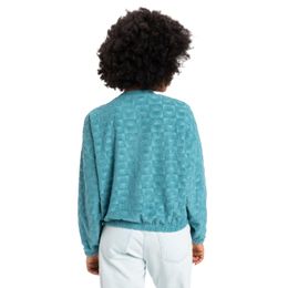 Fleecepullover Quiksilver "Tropic Day Sponge", Damen, Gr. S, blau (brittany blau), Obermaterial:[Hauptmaterial] 75% Walkfrottier, 25% Microfaser;, Sweatshirts Fleecepullover