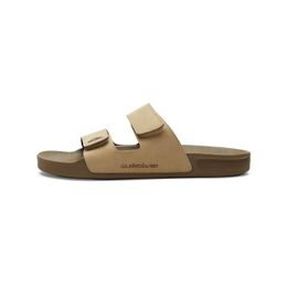 Sandale Quiksilver "Rivi Leather", Herren, Gr. 9(42), beige (tan 1), Obermaterial:Obermaterial: Leder / Au&szlig;ensohle: Gummi;, Schuhe Sandale