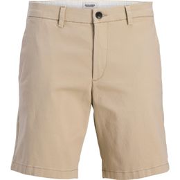 Jack & Jones Chinohose JACK & JONES "JPSTMARCO DYLAN CHINO SHORTS", Damen, Gr. M, N-Gr, string, Web, Obermaterial: 98% Baumwolle, 2% Elasthan, unifarben, regular fit knielang, Hosen Chinohose