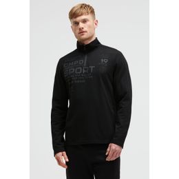 CAMP DAVID Herren Langarmshirt, schwarz, Gr. 4XL, bedruckt, Piqu&eacute;, Material: 97% Baumwolle, 3% Elasthan, Shirts, mit Baumwolle