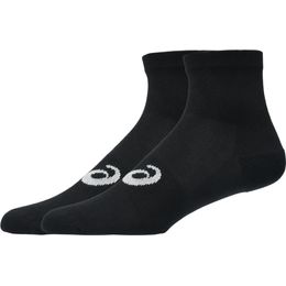 Laufsocken asics "3 PACK QUARTER SOCK", Damen, Gr. XL (47/49), performance schwarz, Obermaterial: 69% Baumwolle, 24% Polyester, 5% Nylon, 2% sonstige Fasern, Socken Laufsocken, f&uuml;r Fitnessaktivit&auml;ten, mit Mesh-Knit-Gewebe, mit D&auml;mpfung