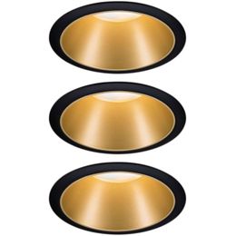 Paulmann LED Einbauleuchte "Cole", gold (schwarz, goldfarben), 3, &Oslash; 8,8cm, 1 Stk., Leuchten, Deckenspots, 3er Set, LED Einbauleuchte