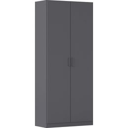 Mehrzweckschrank Rauch "Garderobe Kleiderschrank Schrank Schuhschrank Putzschrank MINOSA", graumetallic, griffe graumetallic, B:91cm H:210cm T:41cm, Holzwerkstoff, Schr&auml;nke, Mehrzweckschrank, In 4 Breiten mit vielen Einlegeb&ouml;den f&uuml;r viel Stauraum MADE IN GERMANY