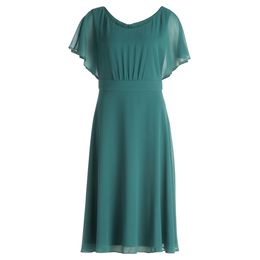Cocktailkleid Vera Mont "Cocktailkleid kurzarm", Damen, Gr. 48, EURO, gr&uuml;n (schwarz emerald), 100% Polyester PES., Kleider Cocktailkleid