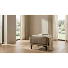 Polsterhocker OTTO HOME "Oland", beige (taupe), B:56cm H:45cm T:58cm, 100% Polyester, Hocker, Polsterhocker, passend zur Serie OLAND
