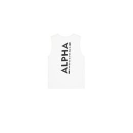 Muskelshirt Alpha Industries "Back Print Tank", Herren, Gr. M, wei&szlig;, Single Jersey, Obermaterial: 100% Baumwolle, bedruckt, regular fit normal, Rundhals, Shirts Muskelshirt