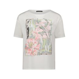 Print-Shirt Betty Barclay "Printshirt mit Rippb&uuml;ndchen", Damen, Gr. 46, bunt (patch cream, gr&uuml;n), Obermaterial: 95% Viskose CV. 5% Elasthan EL., Shirts Print-Shirt