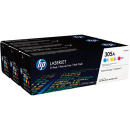HP Tonerkartusche "HP original Toner 305 Gr&ouml;&szlig;e A+X, Farben: B/C/M/Y", bunt (cyan, magenta, gelb), Tonerpatronen, Tonerkartusche