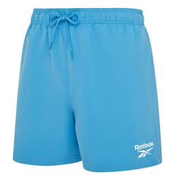 Badeshorts Reebok "Yale", Herren, Gr. S, N-Gr, blau (essential blau), Microfaser, Polyester, clean, unifarben, Badehosen Badeshorts, mit Kordelzug und elastischem Bund, mit Logo, basic