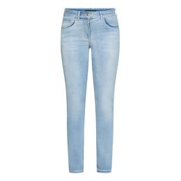 Relaxhose Betty Barclay "Basic-Jeans mit aufgesetzten Taschen", Damen, Gr. 38, EURO, blau (light blau denim), Obermaterial: 92% Baumwolle CO. 6% Elastomultiester ELE. 2% Elasthan EL., Hosen Relaxhose