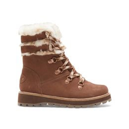 Winterboots Roxy "Brandi", Damen, Gr. 9(40), braun (chocolate), Obermaterial:Obermaterial: 84% Leder, 12% Chemiefaser-Textil, 4% Metall / Futter: 100% Chemiefaser-Textil / Au&szlig;ensohle: 100% Gummi;, Schuhe Winterboots