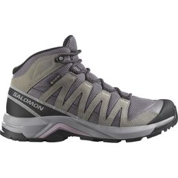 Salomon Damen Wanderschuh "X-ADVENTURE RECON MID GTX W", Gr. 43, lila, Leder, Textil, Schuhe, wasserdicht dank Gore-Tex Membrane