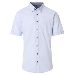 Casamoda Herren Kurzarmhemd "Casamoda Freizeithemd Kurzarm uni", blau, Gr. M, unifarben, 100% Baumwolle, Hemden