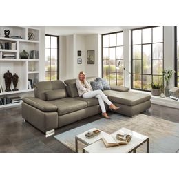 Ecksofa DIE PLANBAR "PN-IN16012 L-Form, Breite 309 cm", torro olive, B:309cm H:85cm T:195cm, Sofas, Ecksofa, inkl. Sitztiefenverstellung, optional mit Kopfteilverstellung
