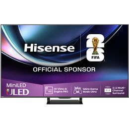 HISENSE QLED Mini LED-Fernseher "65U7Q PRO", Energieeffizienz: E, schwarz, 65 &Prime;, Fernseher, 4K UHD MiniLED Smart TV, QLED Mini LED-Fernseher