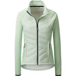 LPO Damen Fleecejacke "EDINA II WOMEN", gr&uuml;n, Gr. 36, Fleece, 100% Polyester, Jacken, weiche Hybrid-Fleecejacke in traditioneller Optik