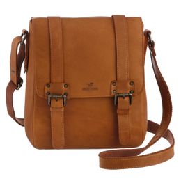 Umh&auml;ngetasche Mustang "Gonesse", Herren, Gr. B/H/T: 23cm x 29cm x 9cm, braun (cognac), Leder, Taschen Umh&auml;ngetasche, Handtasche, Citybag, Tragetasche