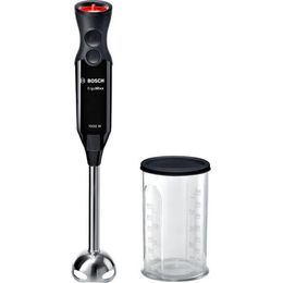 Bosch Stabmixer "ErgoMixx MS6CB6110, 4 Klingen, 12 Stufen, Turbotaste, schwarz", schwarz (piano schwarz, anthrazit), B:5,5cm H:39,3cm T:6,2cm, Mixer, Mixbecher mit Deckel, ergonom. Griff, Made in Europe, Stabmixer