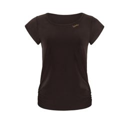 Sporttop WINSHAPE "AET130LS", Damen, Gr. XS, espresso, 85% Polyester, 15% Elasthan, Rundhals, Tops Sporttop, Functional Soft and Light