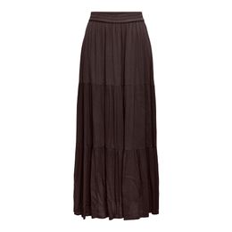 Maxirock Only "ONLMIKKA LIFE LONG SKIRT WVN NOOS", Damen, Gr. XL, schwarz coffee, Web, Obermaterial: 100% Viskose, unifarben, wadenlang, R&ouml;cke Maxirock, Viskose