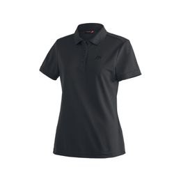 Poloshirt Maier Sports "Ulrike", Herren, Gr. 46, schwarz, 100% Polyester, Rundhals, Shirts Poloshirt, Damen Polo kurzarm, leichtes Shirt, Funktionsshirt mit Kragen, Reg Fit