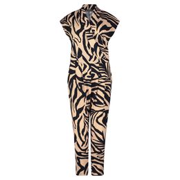 Jumpsuit Betty Barclay "Jumpsuit mit Eingrifftaschen", Damen, Gr. 36, EURO, schwarz (schwarz, beige), Obermaterial: 95% Polyester PES. 5% Elasthan EL., Overalls Jumpsuit