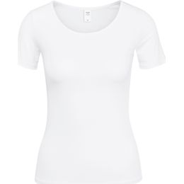 Calida Damen Unterziehshirt "Natural Comfort", Gr. XS, wei&szlig;, Single Jersey, Obermaterial: 92% Baumwolle, 8% Elasthan, unifarben, Unterhemden, mit