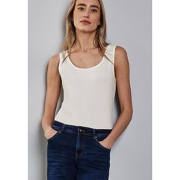 Street One Damen Tanktop "Style Anni", wei&szlig;, Gr. 38, unifarben, Jersey, Obermaterial: 48% Baumwolle, 48% Modal, 4% Elasthan, Tops, Sommer-Top mit