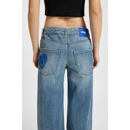 Hugo Damen 5-Pocket-Jeans "Gamala", blau, Gr. 29, unifarben, Denim/Jeans, Obermaterial: 100% Baumwolle, Jeans, Mid Rise im Baggy Fit