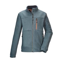 Fleecejacke Killtec "KOW 225 BYS FLC JCKT", Jungen, Gr. 128, graublau, Oberseite: 100% Polyester;R&uuml;ckseite: 100% Polyester;Futter: 100% Polyester, Jacken Fleecejacke, Kinder Fleecejacke mit Stehkragen, Kinnschutz und Zipper-Taschen