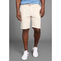 Bermudas DELMAO "aus Leinen", Herren, Gr. S, N-Gr, beige (sand), Web, Obermaterial: 55% Leinen, 45% Baumwolle, Leinenoptik, bequem kniefrei, Hosen Bermudas, L&auml;ssige Bermudas