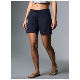 Bermudas TRIGEMA "TRIGEMA Shorts mit praktischem Kordelzug", Damen, Gr. L, US-Gr&ouml;&szlig;en, blau (navy), Single Jersey, 100% Baumwolle, Hosen Bermudas