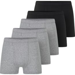 Herren Hose kurz 3x grau-meliert + 2x schwarz, Gr&ouml;&szlig;e 6