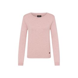 Strickfleece-Pullover oxmo "Strickpullover OXEdda", Damen, Gr. L, rosa (ash rose melange), Obermaterial: 70% Viskose CV. 30% Nylon NY., Pullover Strickfleece-Pullover