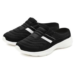 Sabot Vivance "Slip-On-Sneaker, Sneaker, Freizeitschuh, Halbschuh", Damen, Gr. 37, schwarz (schwarz, wei&szlig;), Obermaterial: 100% Textilmaterial. Decksohle: 100% Textilmaterial. Futter: 100% Textilmaterial. Laufsohle: 100% Synthetik, Mesh, mehrfarbig, Basic, Schuhe Sabot, zum Reinschl&uuml;pfen Unisex VEGAN