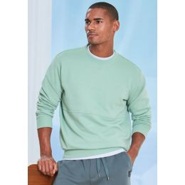 Sweatshirt John Devin "- Pullover mit modischen Teilungsn&auml;hten", Herren, Gr. S (44/46), hellsalbei, angeraute Sweatware, Obermaterial: 60% Baumwolle, 40% Polyester, unifarben, regular fit normal, Rundhals, angesetztes B&uuml;ndchen, Sweatshirts Sweatshirt, Langarm, Sweatshirt mit Rundhals, Baumwollmischung