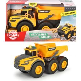 Spielzeug-Kipper DICKIE TOYS "Volvo Articulated Hauler", gelb (gelb, grau), Spielzeugfahrzeuge, Kinder, Kunststoff, Spielzeug-Kipper, mit Licht und Sound