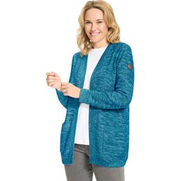Damen Longstrickjacke in Melange-Optik, pflegeleicht topas-meliert, Gr&ouml;&szlig;e 46