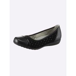 Ballerina Casual Looks, Damen, Gr. 36, schwarz, Glattleder, Nubukleder, Veloursleder, Schuhe Ballerina