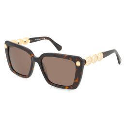 Swarovski SK6032 | Damen-Sonnenbrille | Fassung: Vollrand, Quadratisch, Acetat, Havanna | Glasfarbe: Braun