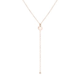 Y-Kette Liebeskind Berlin "Schmuck Geschenk Gold 375 Halskette Gold Collection", rosa (ros&eacute;goldfarben), Halsketten, Damen, Gelbgold 375, L: 68 B: 2mm, Y-Kette, B:2mm