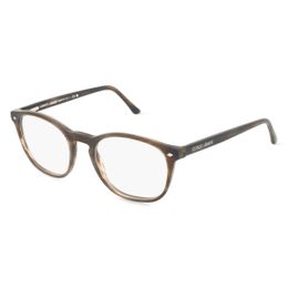 Giorgio Armani AR7074 Brille Herren | Fassung: Vollrand, Panto, Braun Gestreift