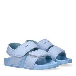 Badesandale Tommy Hilfiger, M&auml;dchen, Gr. 28, hellblau, Synthetik, Schuhe Badesandale, Badeschuh, Wassersandale, Sommerschuh mit Klettverschl&uuml;ssen