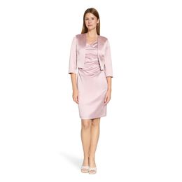 Vera Mont Damen Bolerojacke "Damen mit Kellerfalten", rosa, Gr. 48, Satin, Obermaterial: 96% Polyester, 4% Elasthan, Jacken