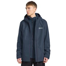 3-in-1-Funktionsjacke Jack Wolfskin "TAUBENBERG 3IN1 JKT M", Herren, Gr. M (50), blau (midnightsky), Obermaterial: 100% Polyester. Innenjacke: 87% Polyester, 13% sonstige Fasern, Jacken 3-in-1-Funktionsjacke