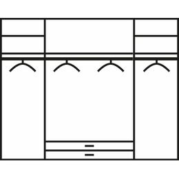 Kleiderschrank Rauch "Schrank Dreht&uuml;renschrank Garderobe Ankleide Schlafzimmer ESSENSA", wei&szlig; (struktureichefarben hell, wei&szlig;), B:181cm H:229cm T:54cm, Holzwerkstoff, Schr&auml;nke, Kleiderschrank, voll aufgelegte Spiegelt&uuml;ren, 2 gro&szlig;e Schubladen MADE IN GERMANY